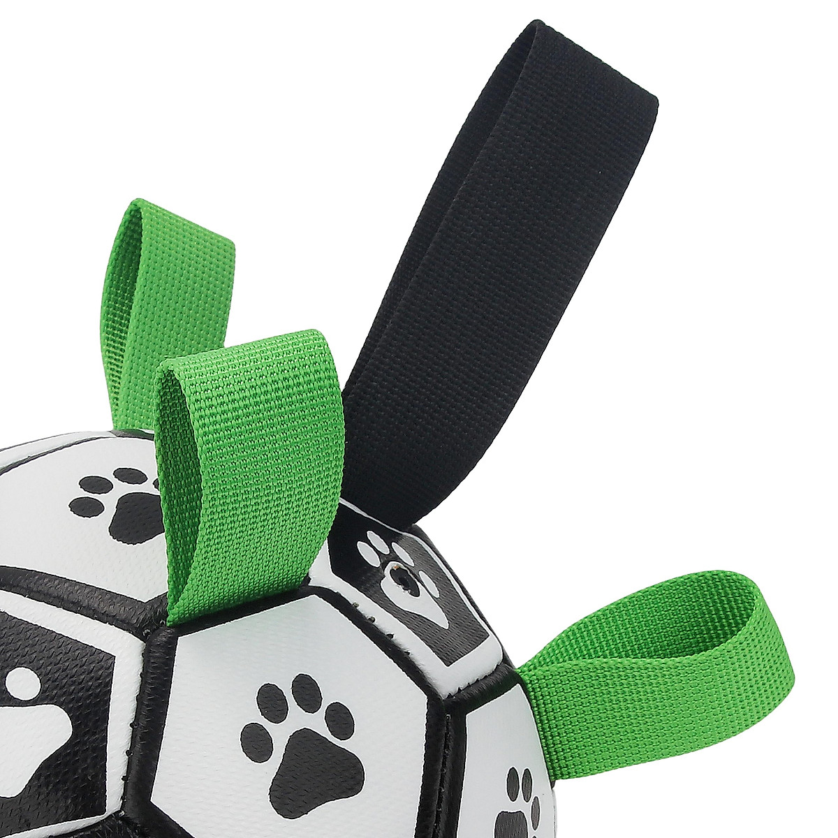 SINMORA Dog Toy Ball with Straps Dog Football Interactive Toys Built-in Bell High Elasticity Lightweight Easy to Clean and Good Water Resistance for Small Medium and Large Dogs (Small)