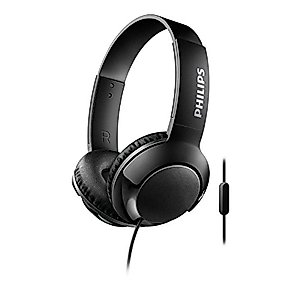 Philips BASS+ On Ear Headphones with Mic - Black (SHL3075BK/27)