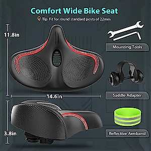 YODOTE Oversized Bike Seat for Peloton Bike & Bike+, Comfort Wide Bike Seat Bicycle Saddle Replacement for Women & Men, Compatible with Peloton, Spin Bike, Exercise Bike or Road Bike