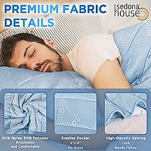SEDONA HOUSE Cooling Blankets for Hot Sleepers, Cooling Weighted Blanket Absorbs Heat to Keep Body Cool on Warm Nights, Breathable Summer Blanket for Night Sweats (12 lbs, 48" x 72" Twin Size, Blue)