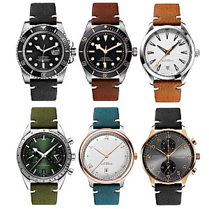 Niziruoup Watch Band Top Grain Leather Strap 19mm 20mm 21mm 22mm Vintage Quick Release Crazy Horse Oiled Leather Watch Strap Bracelet Genuine Replacement Band for Men Women, Leather, Black