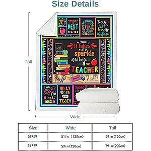 Teacher Gifts For Women Men, Teacher Blanket Teacher Appreciation Gifts Throw Blankets 50"x60", Thank You Best Teacher Gifts for Teachers Day Graduation Retirement from Student, Back to School Blanket