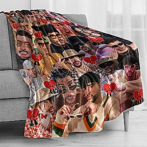 Bad Cute BunnyThrow Blanket Microfiber Plush Bed Throw Extra Soft Spare Blanket for Four Seasons Bed Sofa Sofa 3D Printed Design 50"x40"