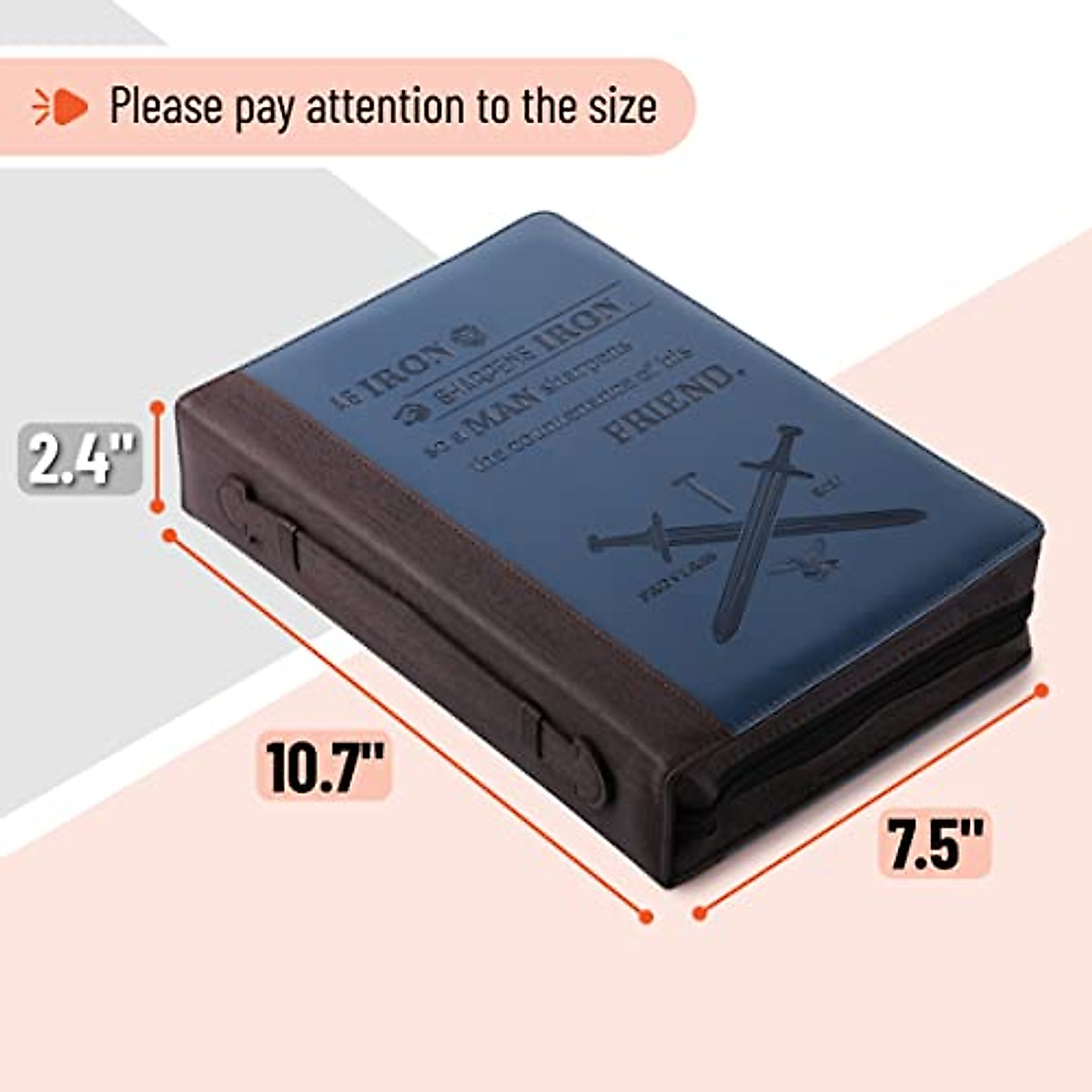 Mr. Pen- Bible Cover for Men, Large(PLEASE PAY ATTENTION TO SIZE), Faux Leather Bible Cover, Bible Cover, Bible Case, Bible Bag, Bible Case for Men, Bible Holder, Bible Carrying Case, Bible Cover Case