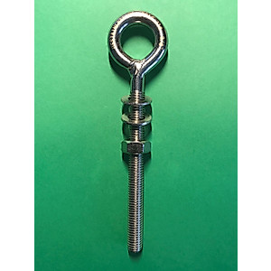 US STAINLESS 2 Pieces Stainless Steel 316 M10 Eye Bolt 10mm x 100mm (3/8" x 4") Marine Grade Pitch of 1.5