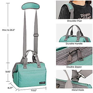 ECHSRT Insulated Lunch Tote Bag & 10L Insulated Lunch Bag with Shoulder Strap 2pack Blue & Green