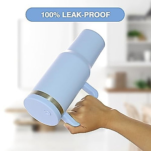 Jahao 40 oz Tumbler with Handle and Straw Lid, Stainless Steel Tumblers with Straw, Insulated Cup Water Bottle Travel Mug Coffee Cup, Spill Proof Leak Proof Tumbler 40 Ounce for Hot Iced Cold - Camel