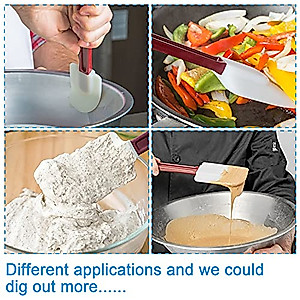 High Heat Resistant Silicone Scraper Spoon Commercial Spatula for Cooking, Rubber Spatula Set of 2, (16.5'')