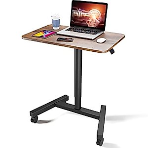 KIDINIX Mobile Laptop Desk Height Adjustable from 29.3'' to 45'', Rolling Laptop Sit Standing Desk 30'' for Home, Office& Classroom Under Bed or Sofa