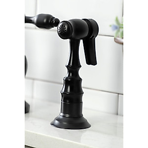 Kingston Brass KS7750TALBS Tudor Bridge Kitchen Faucet, Matte Black, 13.88 x 8.25 x 14.5