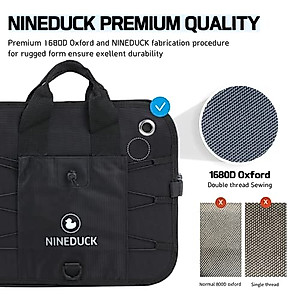 NINEDUCK Car Trunk Organizer with Lid - Black Premium Oxford and Cargo Storage Adjustable for Auto, Sedan, SUV, Van, Truck (ExtraLarge, Collapsible), Straps