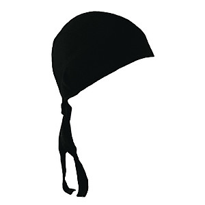 Black Bandana Wrap Soft Chemo Scarf Do Rag with SWEATBAND