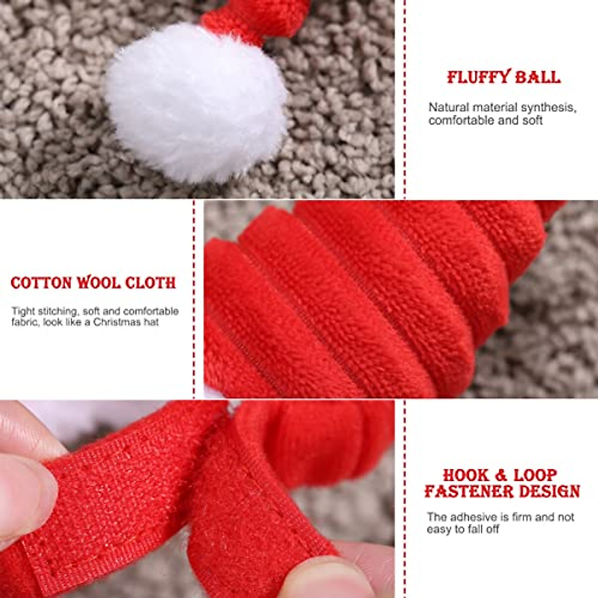 POPETPOP Guinea Pig Costume - Cat Santa Hat Pet Christmas Hat Santa Claus Cap Head Accessories for Rabbit Hamster Guinea Pig Rats Kitten and Small Animals