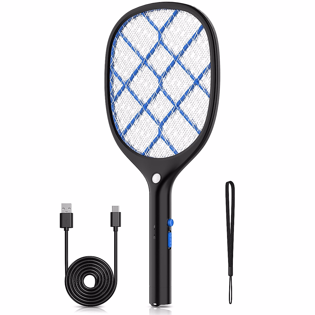 YISSVIC Electric Fly Swatter Bug Zapper Racket Rechargeable Mosquito Killer LED Light for Indoor Home Office Backyard Patio Camping