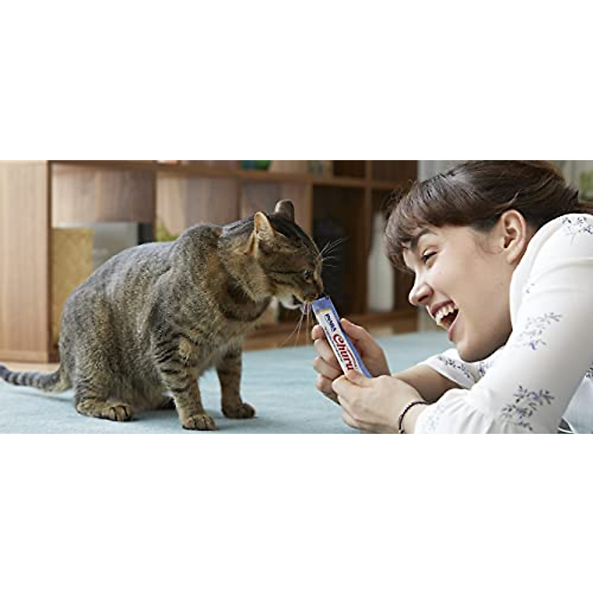 INABA Churu Lickable Purée Wet Treat for Cats - No Grains, No Preservatives, with Added Vitamin E and Green Tea - 6 Flavor Pack of 24 Tubes