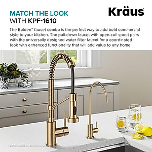 KRAUS Purita 100% Lead-Free Kitchen Water Filter Faucet in Brushed Gold, FF-100BG