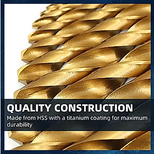 ARESMRO Hex Shank Drill Bit Set (13Pcs Set+3 Pcs Free), Premium 4341 HSS Titanium Impact Hex Drill Bits for Wood, Steel, Metal, Plastic, Quick Change Design (1/16-1/4)