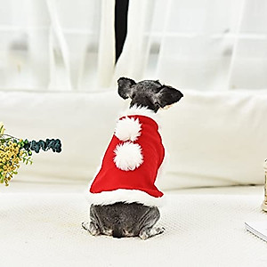Christmas Dog Costume, Dog Christmas Snowflakes Cape Costume with Christmas Bells Winter Pet Cape New Year Dog Cloak Clothes Thick Funny Pet Costume Accessory for Christmas Decoration