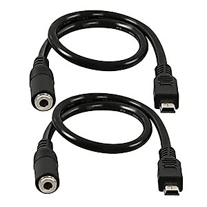 Wpeng Qaoquda (2-Pack) Mini USB Male to 3.5mm Female Audio Cable for Active Clip Mic Microphone Adapter Cord-1Feet