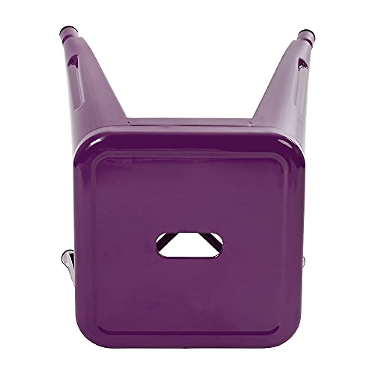 Flash Furniture Metal Dining-Table Height Stool - Backless Purple Commercial Grade Stool - 18 Inch Stackable Dining Chair - Set of 4