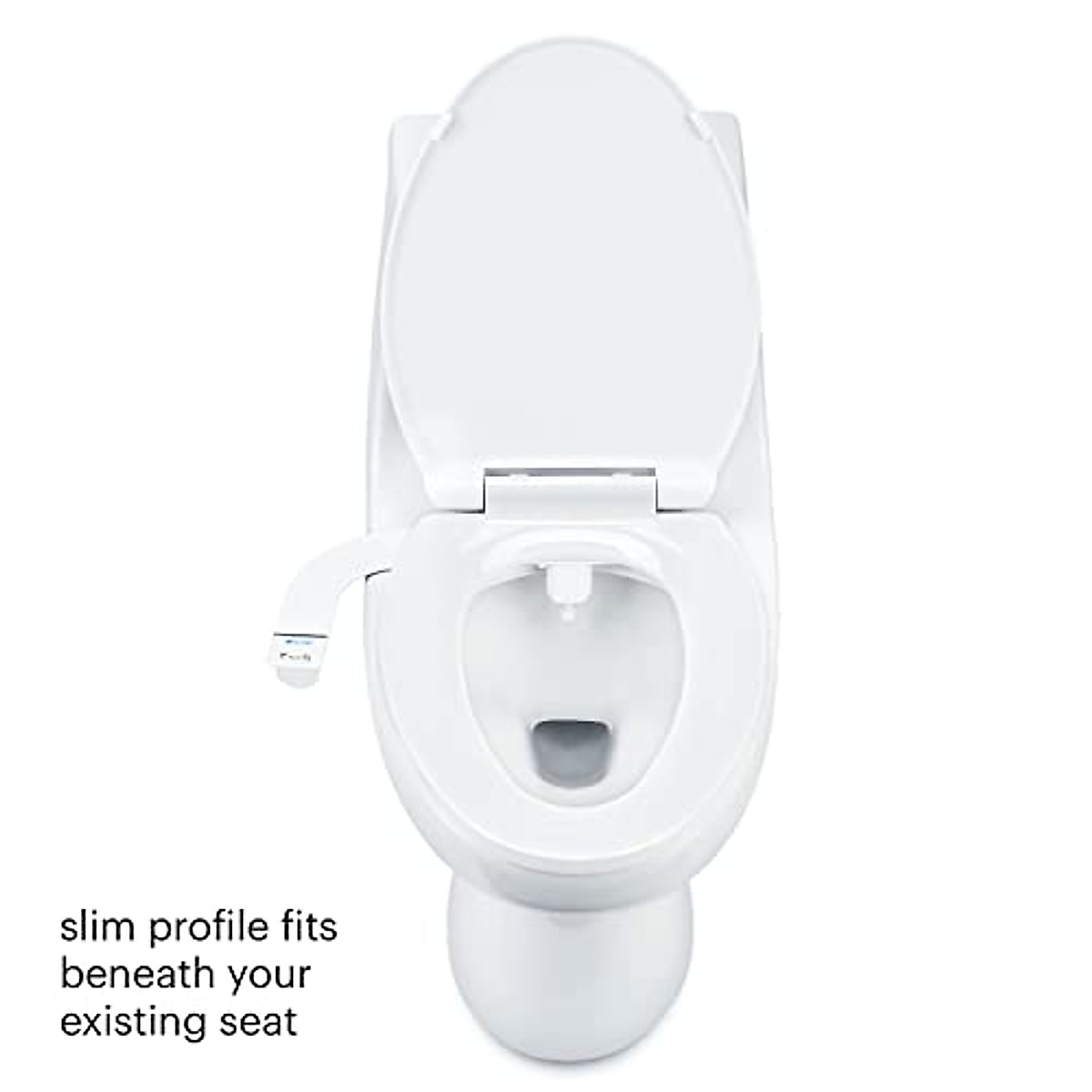 Brondell SS-150W SimpleSpa Thinline Essential Bidet Attachment for Toilet Seats with Adjustable Water Pressure, Side Arm Control, Thin Profile, White (Single Nozzle)