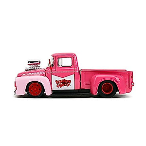 Franken Berry 1:24 1956 Ford F-100 Die-Cast Car & 2.75" Franken Berry Figure, Toys for Kids and Adults,Pink