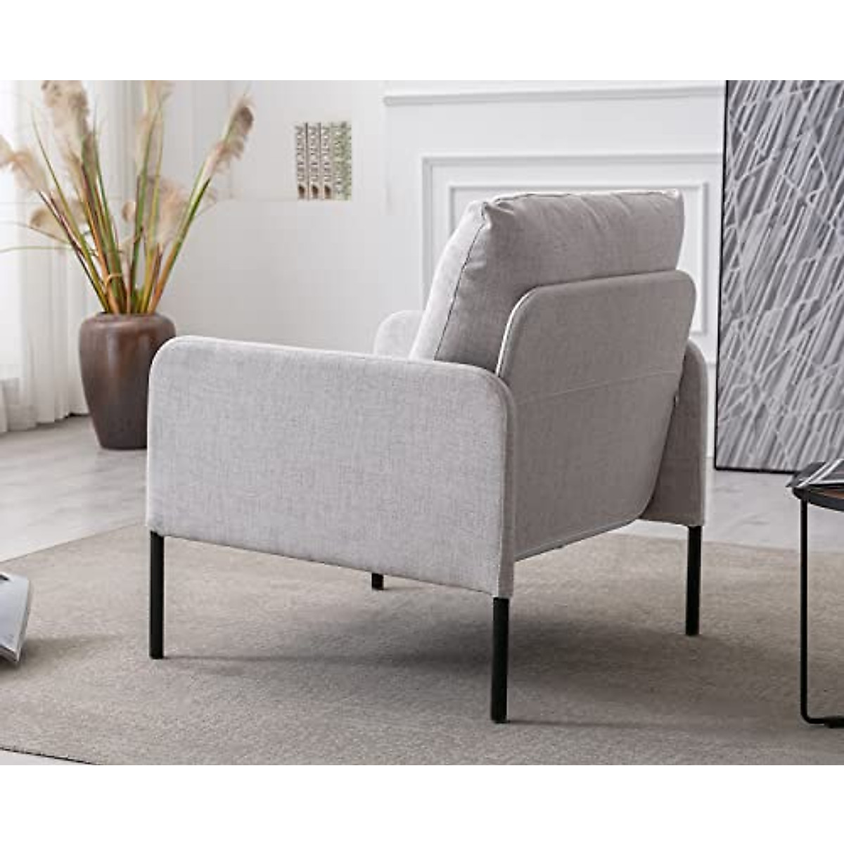Kmax Fabric Single Sofa Couch Modern Accent Chair for Living Room Small Space, Apartment, Bedroom, Dorm, Office - Beige