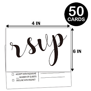 50 RSVP Postcards - Blank with Mailing Side, Response Cards for Bridal Shower, Rehearsal Dinner, Engagement Party, Baby Shower, or any Special Occasion, 4 x 6 Inches.