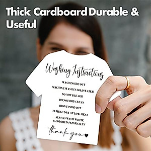 200 PCS T Shirt Washing Instruction Cards, Clothes Cleaning Care Instruction Insert Customer Direction Card for Small Business Online Shop Owner (3.6” x 3.4”)