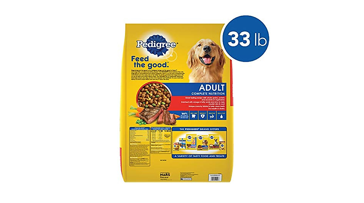 Pedigree Complete Adult Dog Food - Grilled Steak & Vegetables 33lb