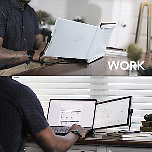 Duex Portable Monitor -Mobile Pixels Lite Laptop Monitor with 12.5" Full HD 1920x1080p IPS Display,USBC Monitor Extender,Plug and Play,Any Laptops Compatible (1x Grey and 1x White)