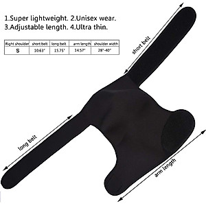 Compression Recovery Support Right Shoulder Stability Brace, Arm Injury Prevention Stabilizer Shoulder Compression Sleeve for Rotator Cuff Pain Relief for Sports Protective Gear