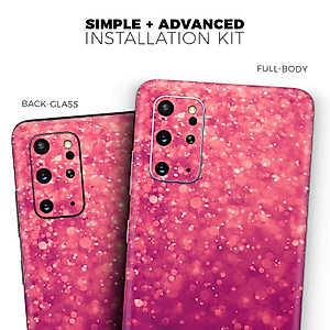DesignSkinz Unfocused Pink Glimmer Protective Vinyl Decal Wrap Skin Cover Compatible with The Samsung Galaxy S20 (Screen Trim & Back Glass Skin)