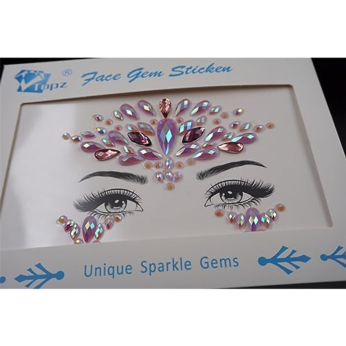 face jewels festival for women mermaid purple face gems glitter halloween Rhinestone Face tattoo Eyes face body temporary tattoos for edm music festival (S056)