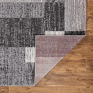 Rugshop Oslo Modern Geometric Boxes Area Rug 7'10" x 10' Gray