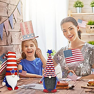 APODESS 18 Pcs Precut Gnome Beard,Independence Day Gnome Faux Fur Costume Beard Handmade Dwarf Beard for Crafts 4th of July Patriotic Halloween Fall Christmas Party Decor