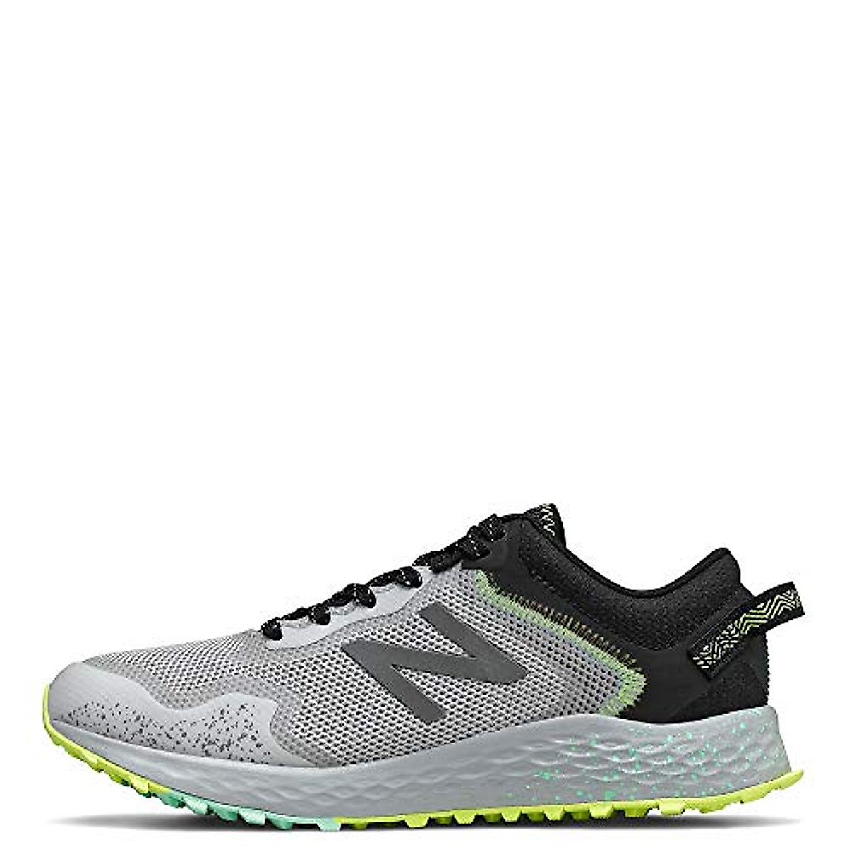New Balance Women's Fresh Foam Arishi Trail V1 Running Shoe, Light Aluminum/Black/Neo Mint, 6.5 Wide