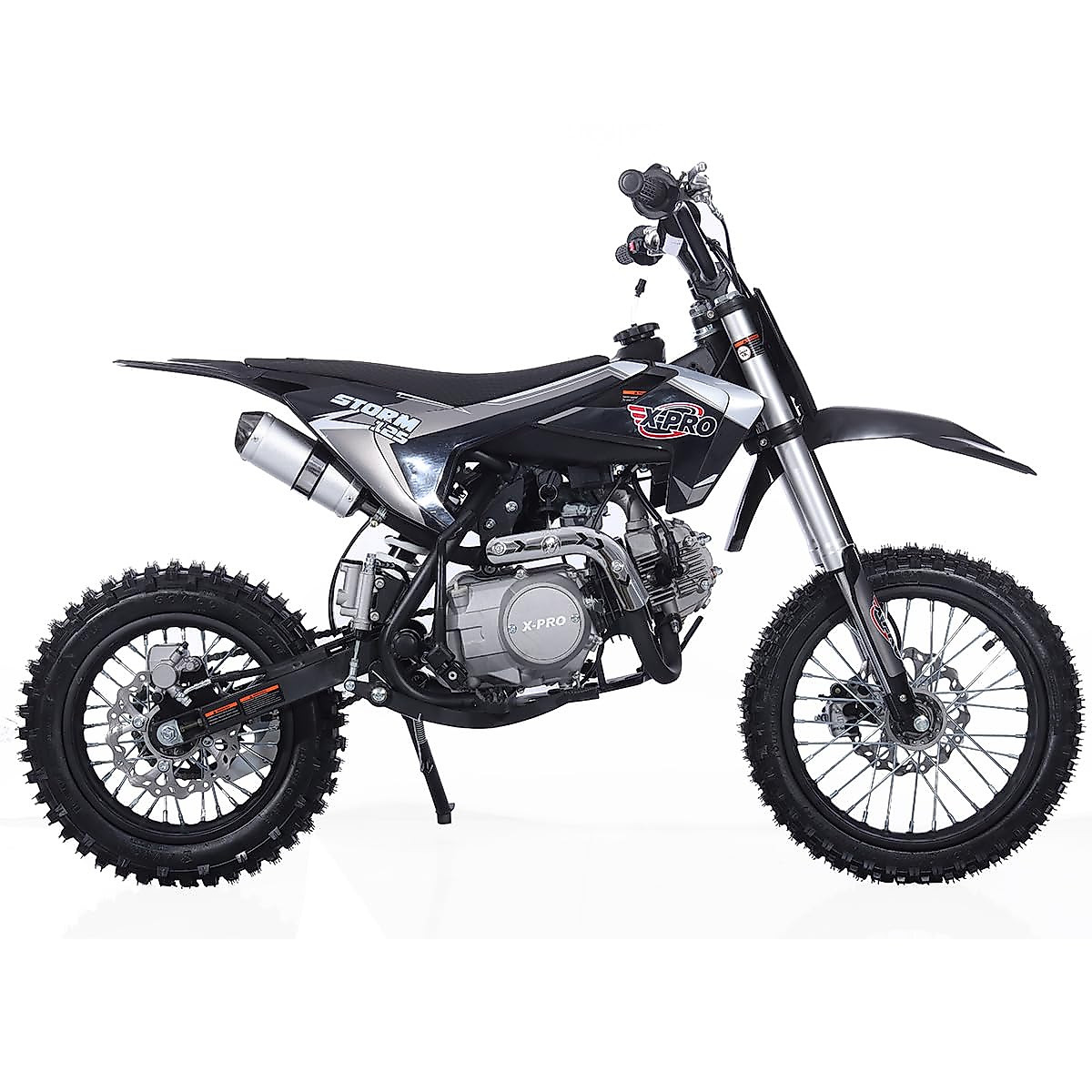 X-PRO Storm 125cc Zongshen Engine Kids Dirt Bike Pit Bike Youth Dirt Pit Bike with 4-Speed Manual Transmission, Big 14"/12" Tires! (Blue)