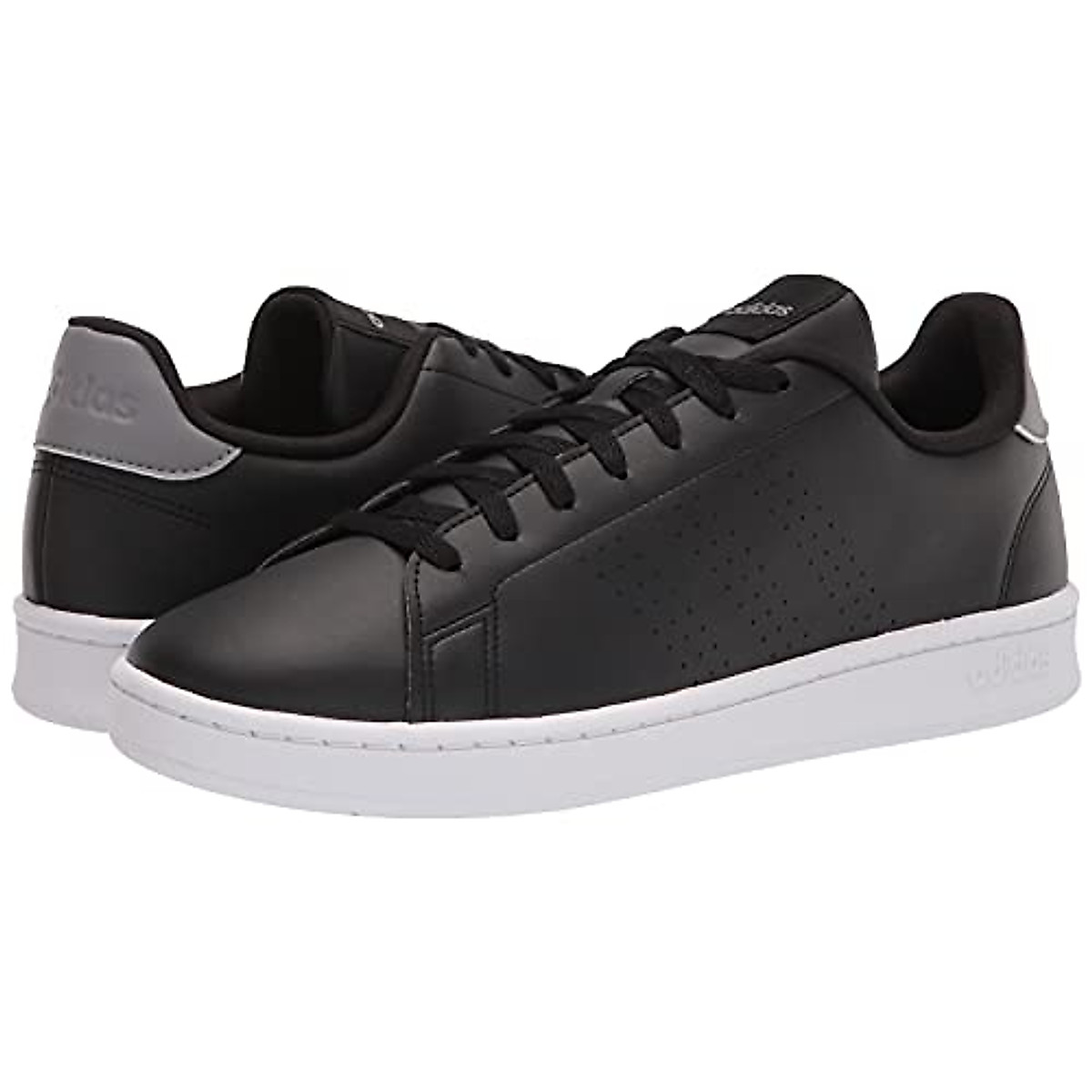 adidas Men's Advantage Racquetball Shoe, Black/Black/Grey, 10