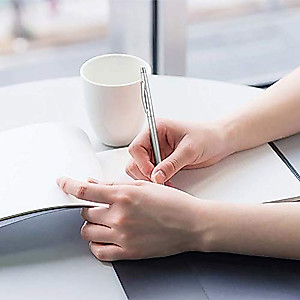 Unibene 6 Pack Silver Slim Mental Ballpoint Pens Medium Point(1 mm) - Black ink, Nice Gift for Business Office Students Teachers Wedding Christmas