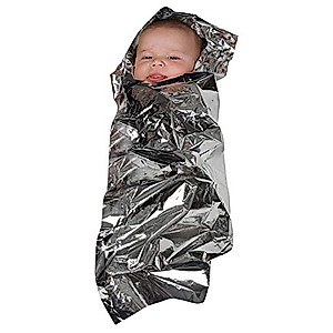 MABIS Sterile Foil Baby Bunting Emergency Heat-Conserving Baby Blanket for Newborns and Infants