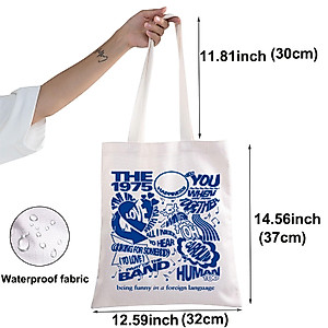BWWKTOP Indie Rock Band Tote Bag Music Album Inspired Gifts Rock Fans Gifts Music Band Tote Bag (1975 TG)
