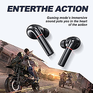 Ederfun True Wireless Earbuds, Waterproof TWS Bluetooth Earbuds with Mics Clear Call Touch Control Bluetooth Headphones with Bass Sound in Ear Earphones for Sports,Home Office