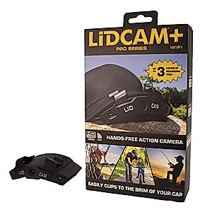 LIDCAM+ LC-WF-BZ Hands Free Hat Mounted Digital Action Camera, 1080P HD Wi-Fi with Full Audio and 1X to 4X Zoom, Black