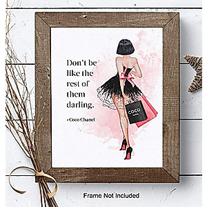 Quote Wall Art - Glam Wall Decor - Luxury Fashion Design Room or Home decoration - Couture Gift for Women, Fashionista, Girls Bedroom, Teen Room - Positive Inspirational Quote - UNFRAMED