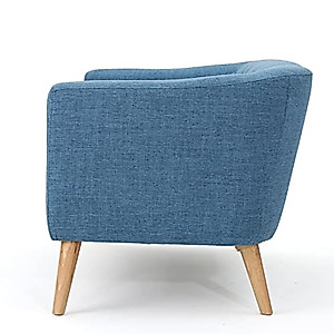 GDFStudio Christopher Knight Home Bridie Mid-Century Modern Loveseat, Muted Blue Fabric