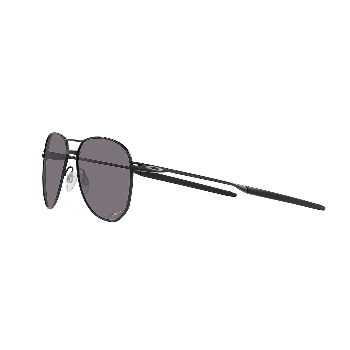 Oakley Men's OO6050 Contrail TI Aviator Sunglasses, Satin Black/Prizm Grey Polarized, 57 mm