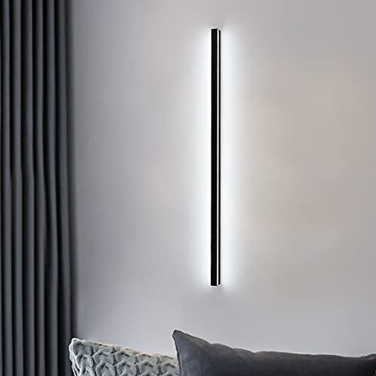 Ozarke Minimalist Creative Long Wall Lamp Modern LED Background Wall Lamp Living Room Bedside Aluminum Wall Light Ligting Sconce (60 inches Hard Wired)