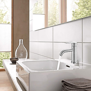 AMAZING FORCE Bathroom Faucet Brushed Nickel Bathroom Sink Faucet Single Hole Bathroom Faucet Single Handle Vanity Faucet- Sink Drain Not Included 1.2 GPM