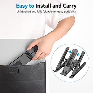 Portable Laptop Stand, OMOTON Laptop Stand for Desk Ergonomic 7-Levels Angles Adjustable Computer Stand, ABS Laptop Riser Holder Compatible with All Laptops and iPad(10-15.6")